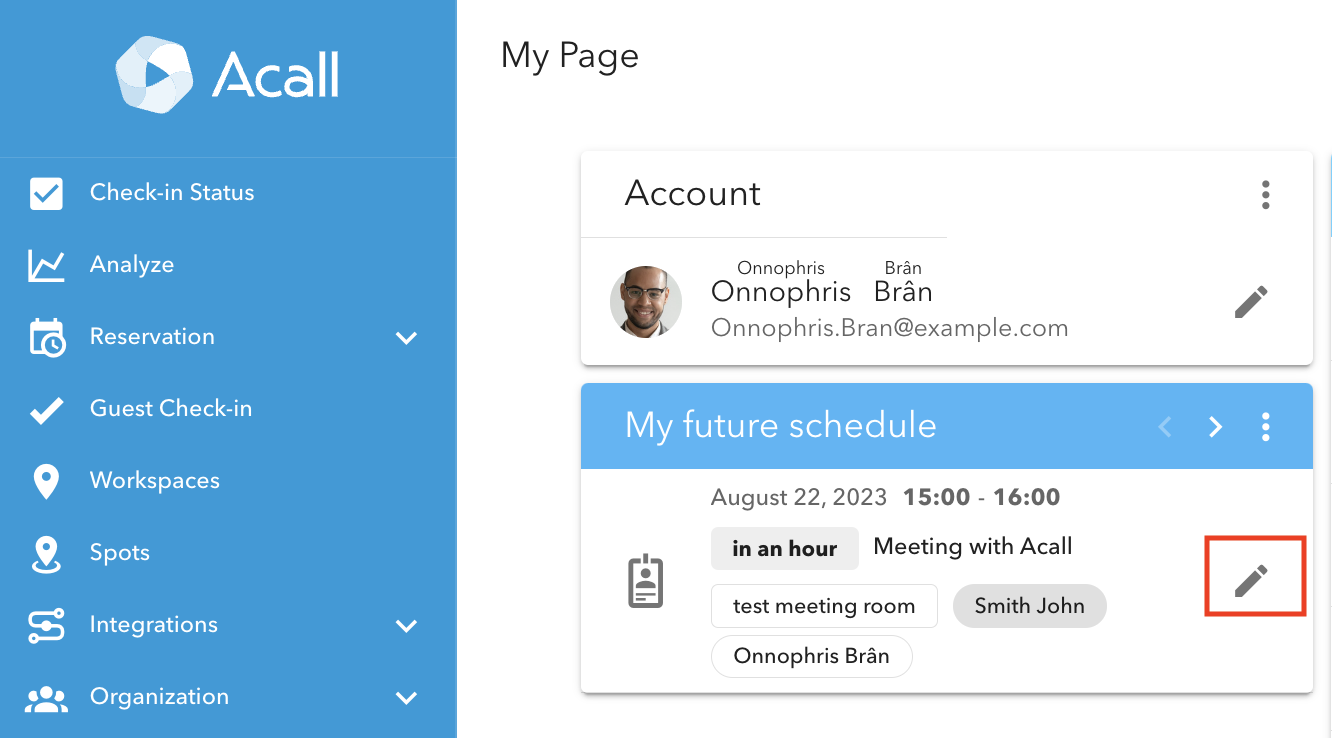 General User Guide (Reception Check-in) – Acall Helpcenter