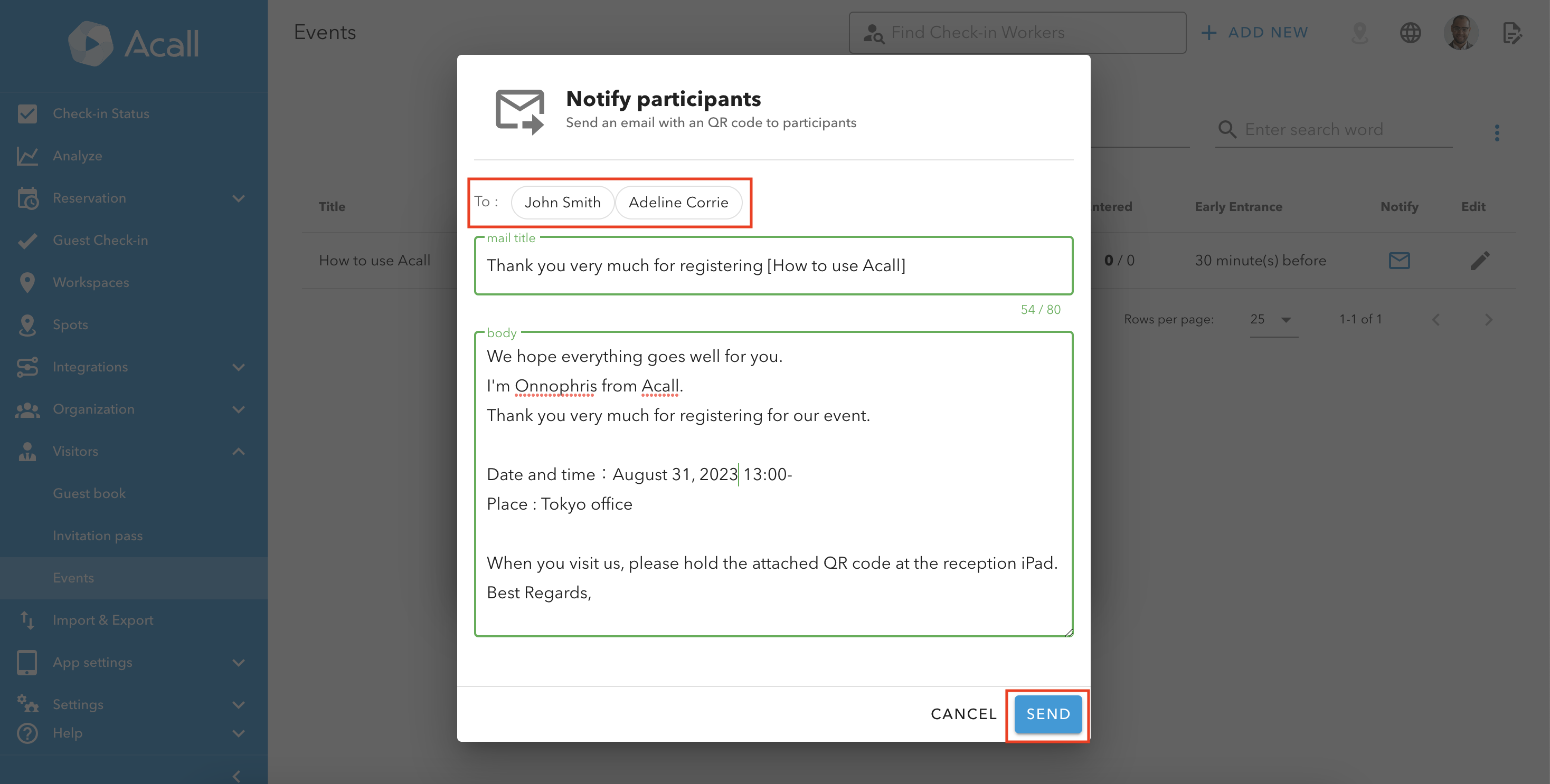 What You Can Do with the Event Function – Acall Helpcenter