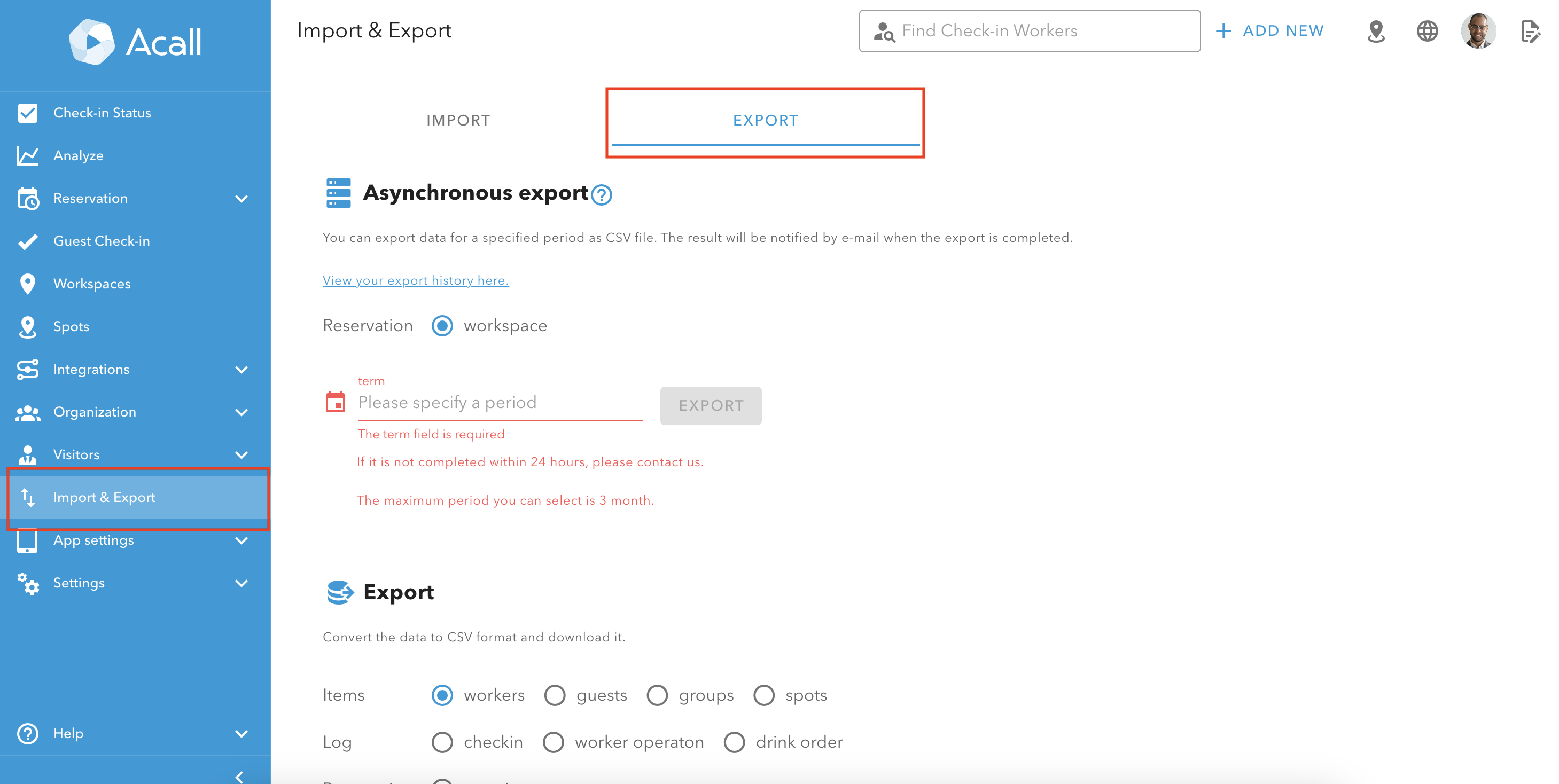 Import / Export Guests – Acall Helpcenter