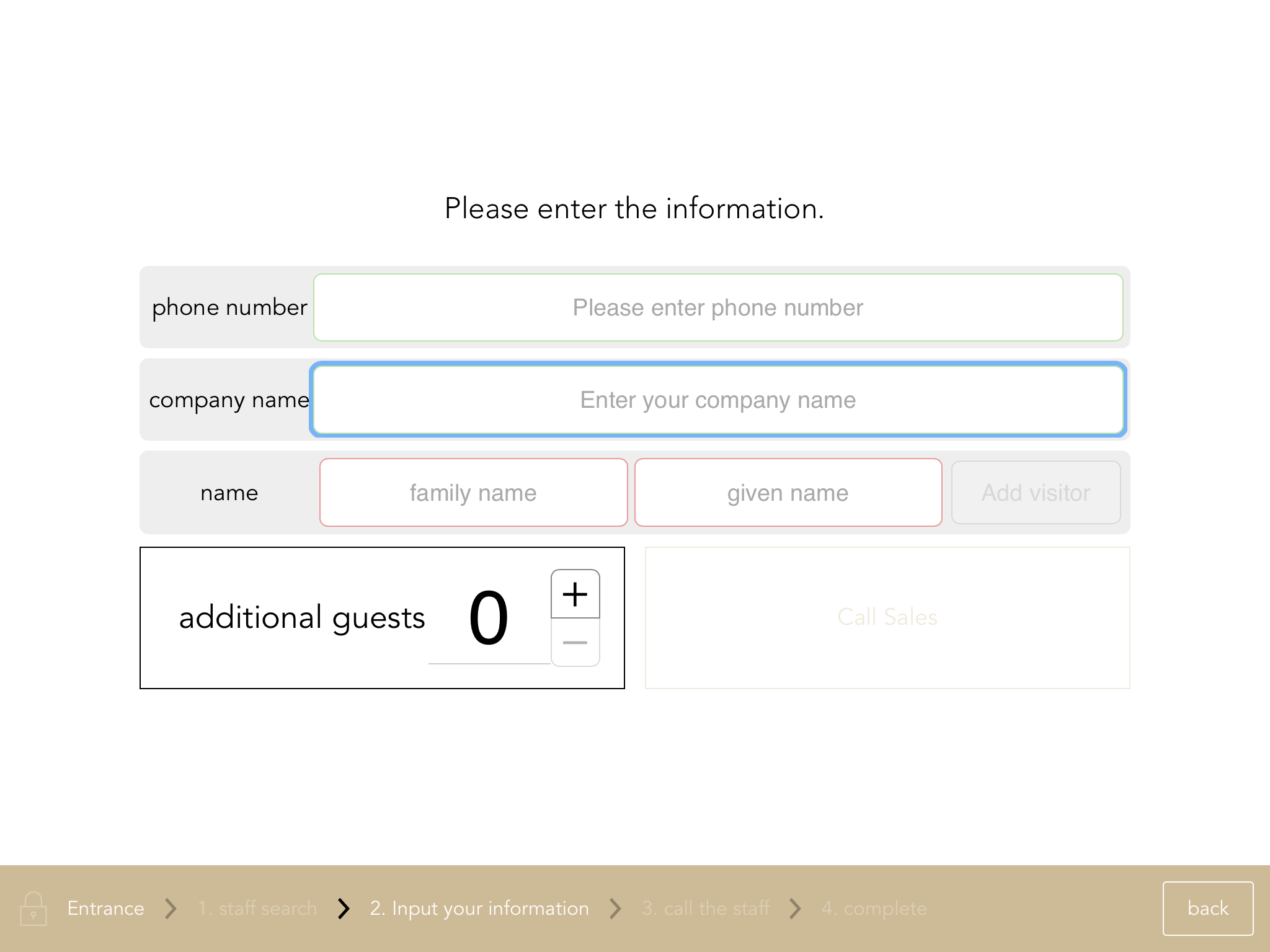 Guests (Visitors) Input Function on Reception iPad – Acall Helpcenter